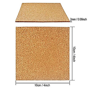 30 Pack Self-Adhesive Cork Squares 4” x 4” Cork Tiles Cok Bcking Sheets Cork Coasters Square for DIY Crafts