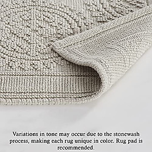 Jean Pierre New York Cotton StoneWash Medallion 21x34 in.Bath Rug, Gray