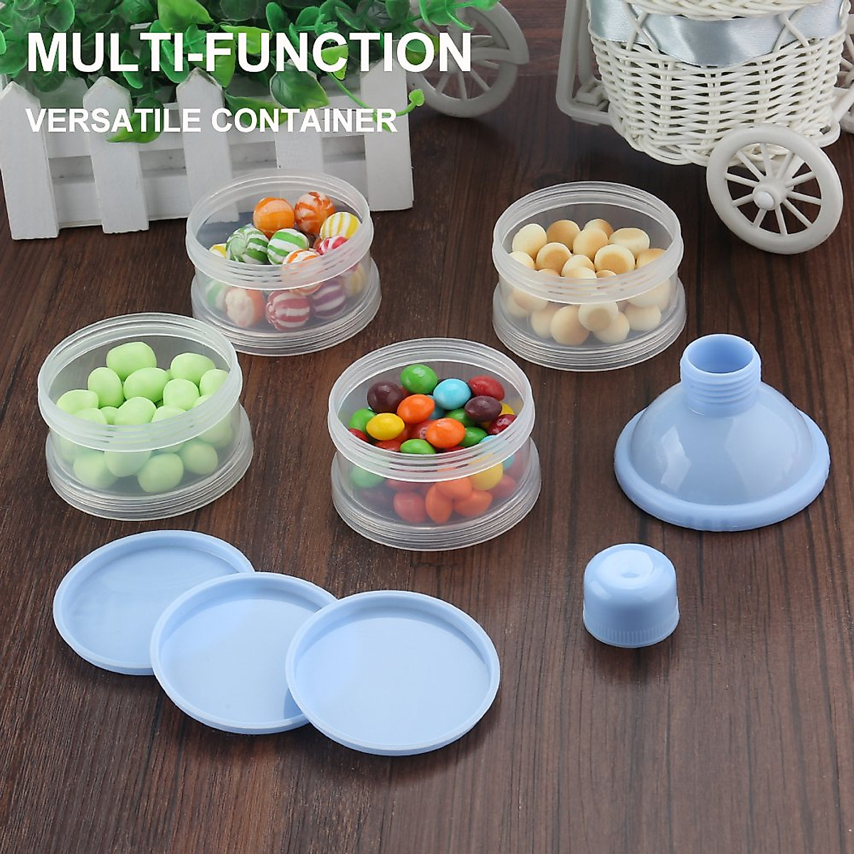 Accmor Formula Dispenser On The Go, 4 Compartments Stackable Formula Container for Travel, Baby Milk Powder Kids Snack Container, BPA Free ﻿