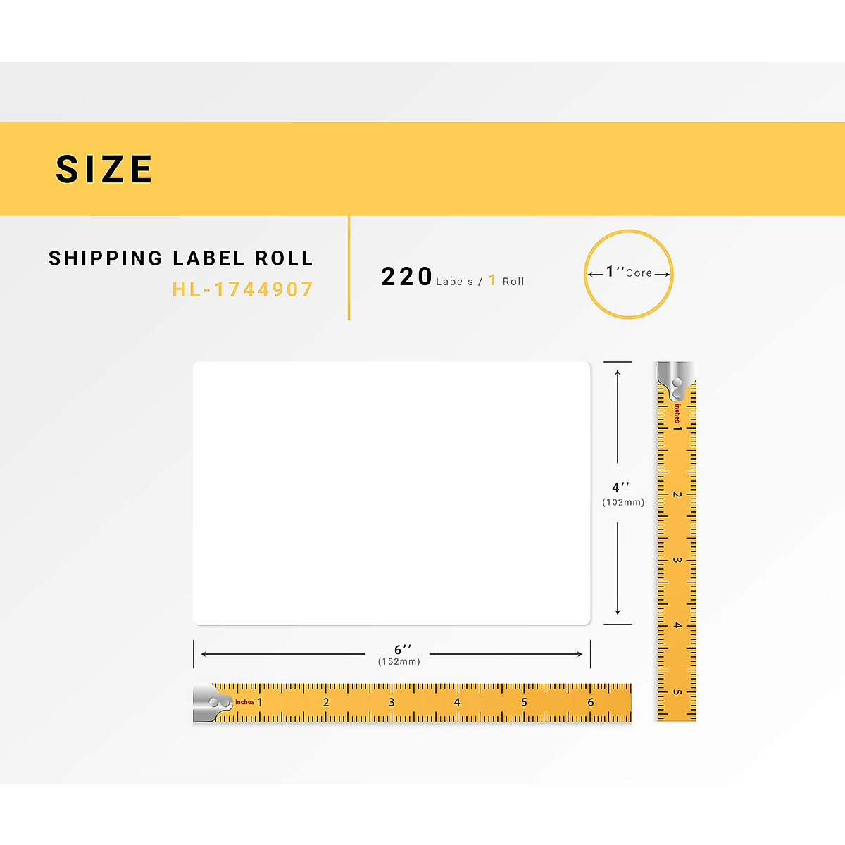 HOUSELABELS Compatible DYMO 1744907 Shipping Labels (4" x 6"), Strong Permanent Adhesive, Compatible with DYMO LW 4XL, Rollo & Zebra Desktop Printers, 20 Rolls /4400 Labels