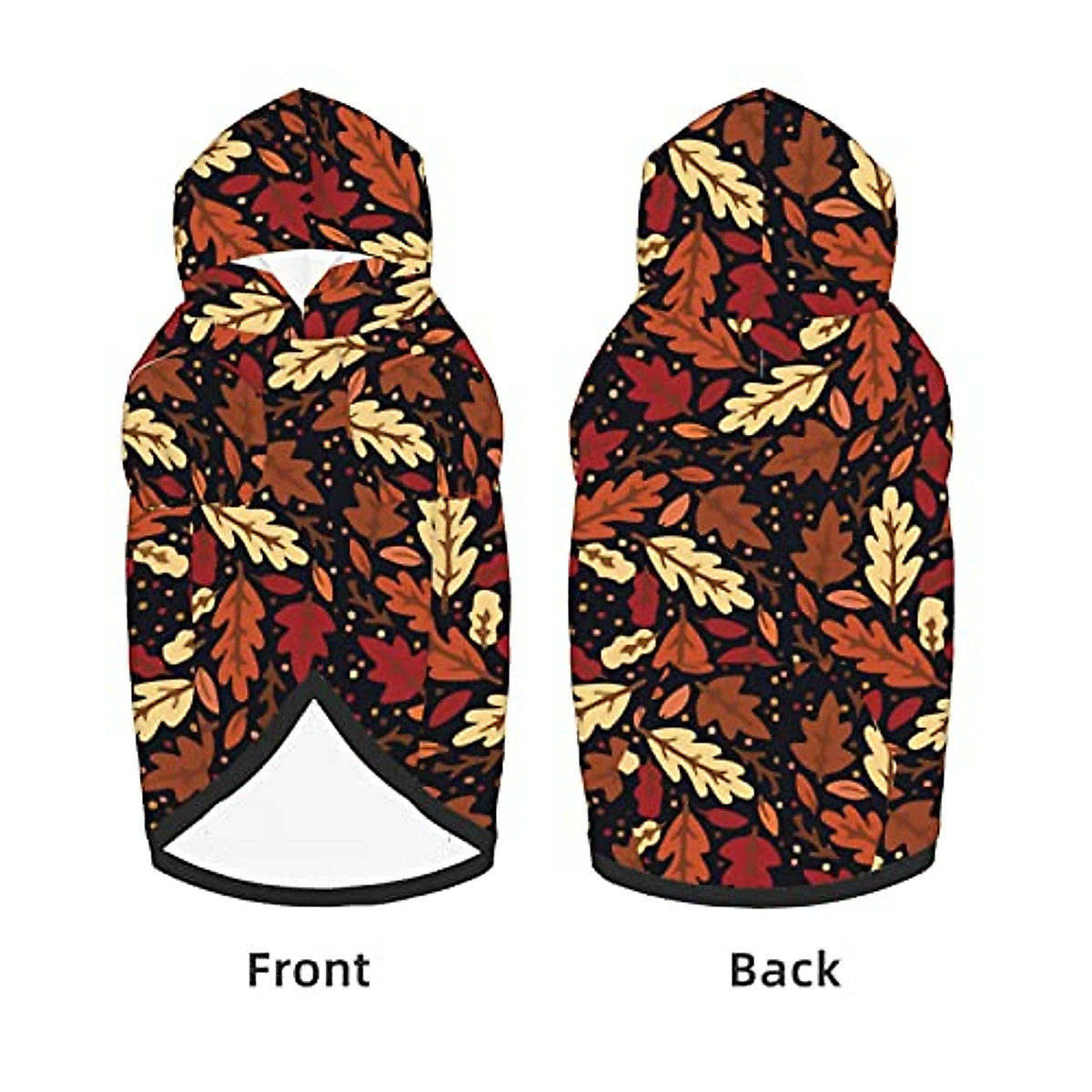Large Dog Hoodie Fall-Autumn-Leaves Pet Clothes Sweater with Hat Soft Cat Outfit Coat Medium