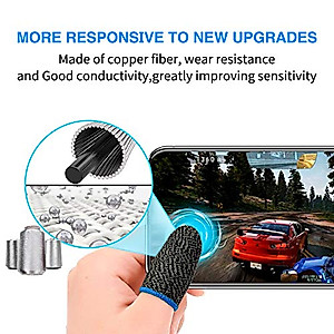 Newseego Mobile Game Finger Sleeve[10 Pack], [Competition Version] Touch Screen Finger Sleeve Breathable Anti-Sweat Sensitive Shoot and Aim Keys for Rules of Survival/Knives Out for Android & iOS