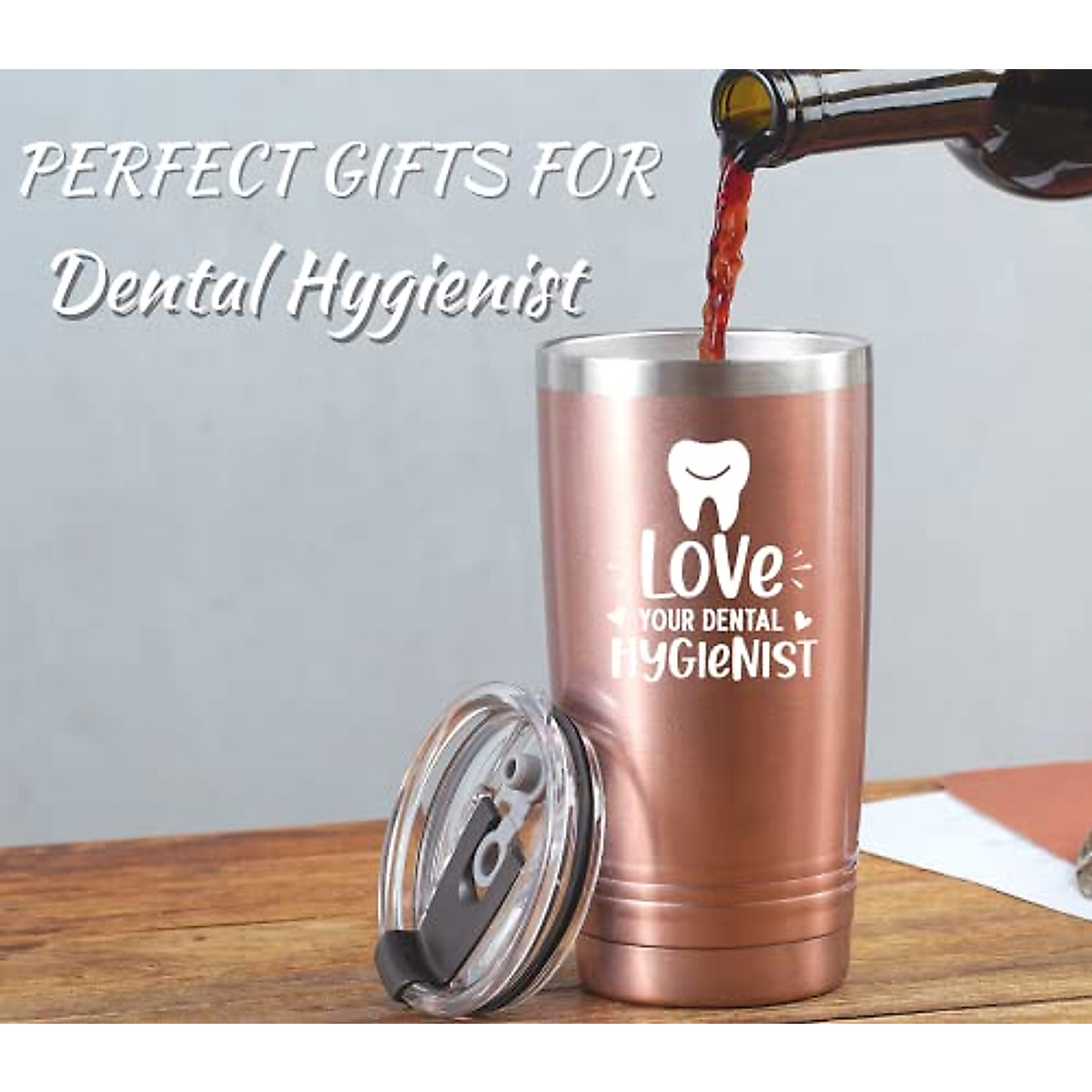 Onebttl Dental Gifts for Dental Hygienist on National Dental Hygienists Week, Birthday and Christmas, 20oz Insulated Stainless Steel Tumbler - LOVE YOUR DENTAL HYGIENIST