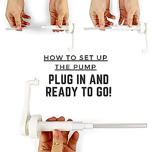 Gallon Pump Dispenser - 38/400 Pump Bottle Dispenser for Shampoo, Laundry Detergent, Liquid, Water, Popcorn Butter, Snow Cone Syrup, Oil - Fits Most 1 Gallon Jugs & One Gallon Containers, White 2pk