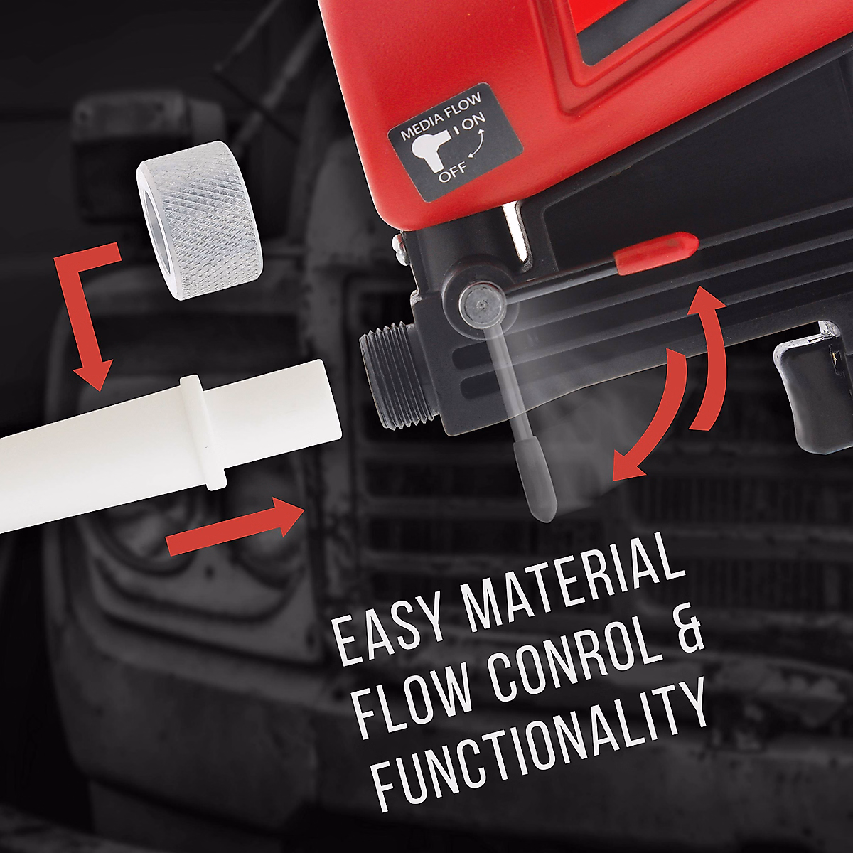 TCP Global Gravity Feed Sand Blaster Gun Kit - Hand Held Sand Blasting Spray Gun with 2 Ceramic Nozzle Tips and Air Regulator - Blast Abrasive Media, Soda, Bead, Walnut, Aluminum Oxide - Pneumatic