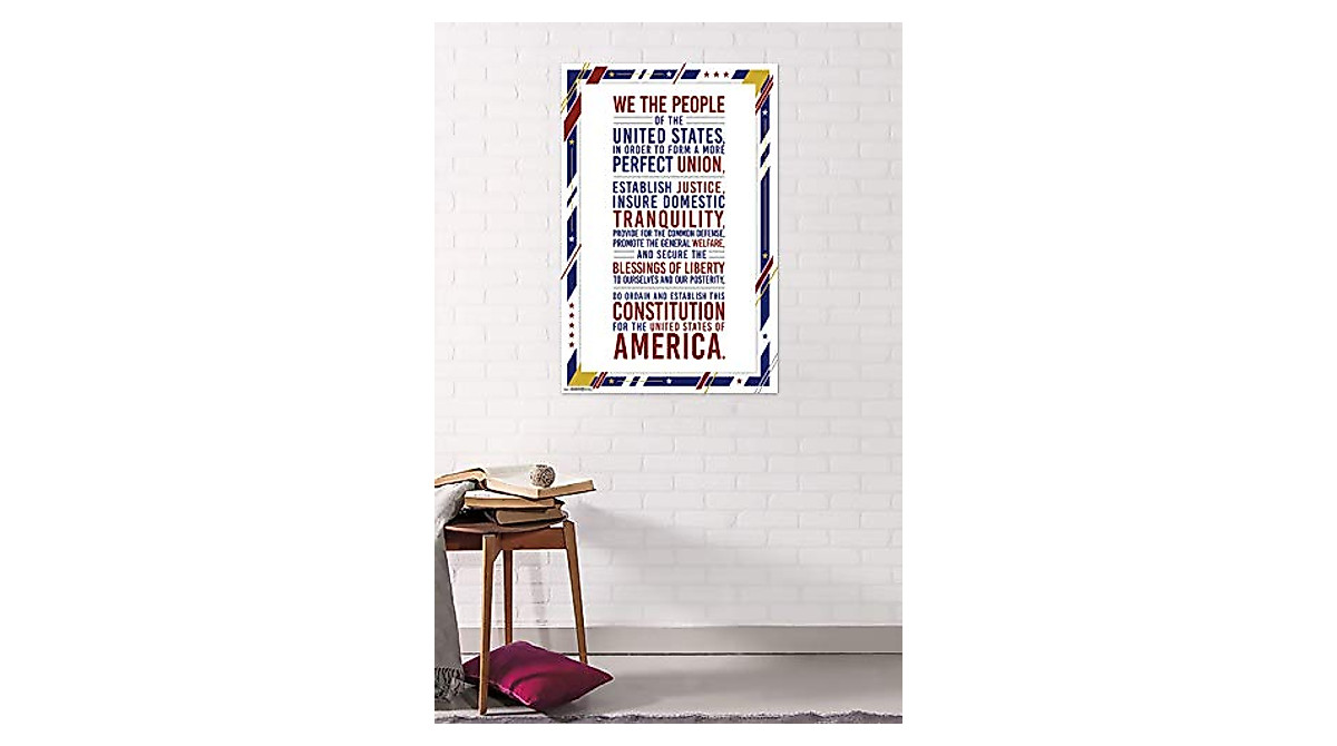 U.S. Constitution Preamble Wall Poster | Patriotic Classroom & Home Decor