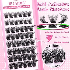 Self Adhesive Eyelashes Lash Clusters DIY Eyelash Extensions 48pcs Self Adhesive Individual Lash Extensions CD Curl Eyelash Clusters Lashes