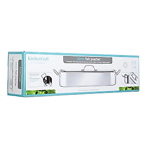 KitchenCraft Fish Kettle, Stainless Steel Induction, Polished, Large, 61.5 x 18.5 x 10.5cm, Silver