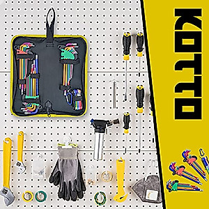 KOTTO Hex Key Allen Wrench Set, Metric, Imperial, Torx, Star Long Arm Ball End Set Tools, Industrial Grade with Storage Bag