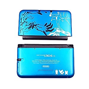 New for 3DS XL Top & Bottom Case Shell Blue Replacement, for Nintendo 3DSXL 3DSLL Handheld Game Console, Poke-mon Edition A & E Faceplate Casing Upper Back Cover 2 PCS Set Spare Parts