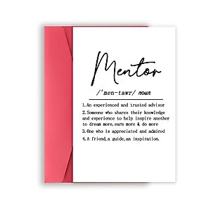 YiKaLus Happy Boss’s Day Card for Mentor, Unique Mentor Gifts for Leader Boss, Great Mentor Definition Card for Women Men, Best Thank You Gift Idea for Him Her