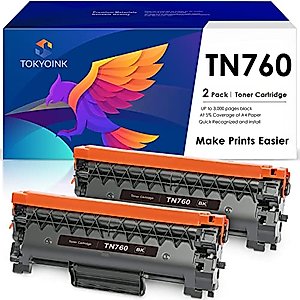 TOKYOINK TN760 Compatible Toner Cartridge Replacement for Brother TN760 TN-760 TN730 TN-730 for MFC-L2710DW MFC-L2750DW HL-L2370DW HL-L2395DW DCP-L2550DW HL-L2350DW Printer Toner Cartridges(2 Pack)
