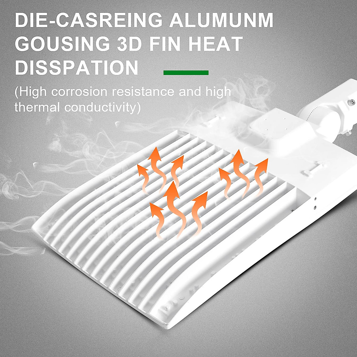 OSTEK 300W 480V White LED Shoebox Parking Lot Lights 42000LM- LED Street Pole Lights Fixture Flood Light IP65 Waterproof Commercial Outdoor Area Lighting ​for Stadium Roadway 5000K 200-480V DLC UL