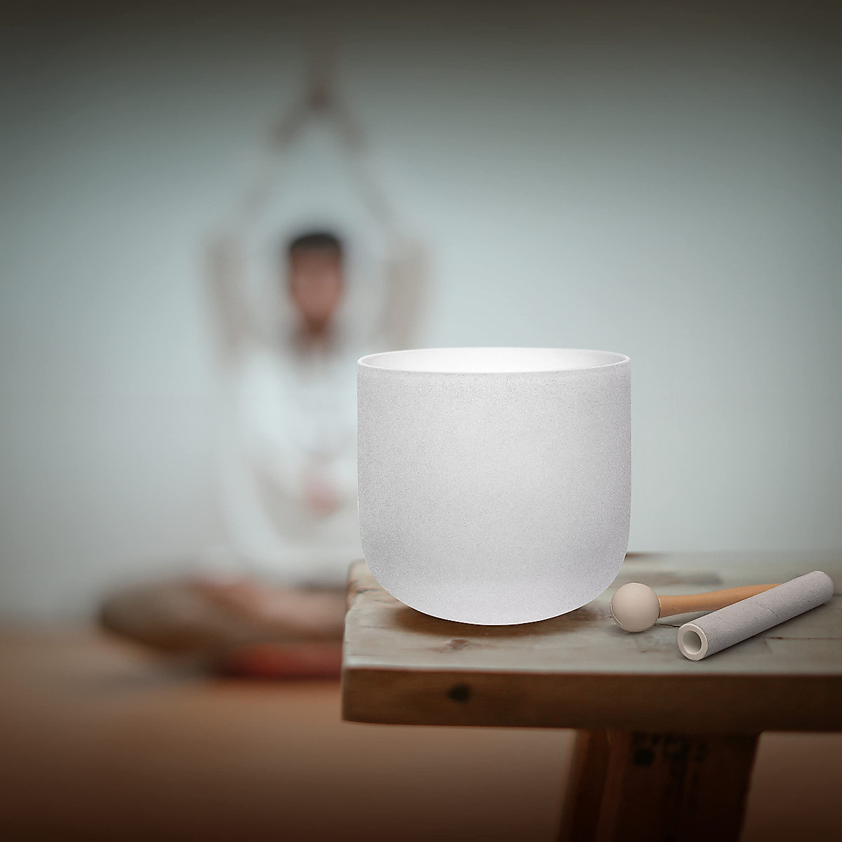 ALIOTH D Note Crystal Singing Bowl Sacral Chakra 7 inch with Carry Case Bag and Singing Bowl Mallet