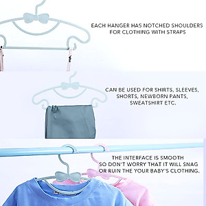 veeyidd Children's Hangers Plasti - 11.6" Size for Baby Kids Infant & Toddler Clothes (5 Colors, 50 Pack)