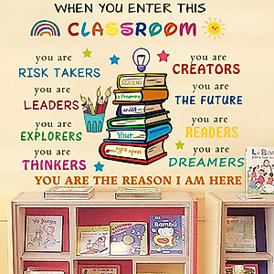 You Entry This Classroom Wall Art Sticker Peel and Stick Wall Decor Motivational Sticker Positive Saying Wall Decor for Nursery Kids Room Preschool Door Playroom Decor.
