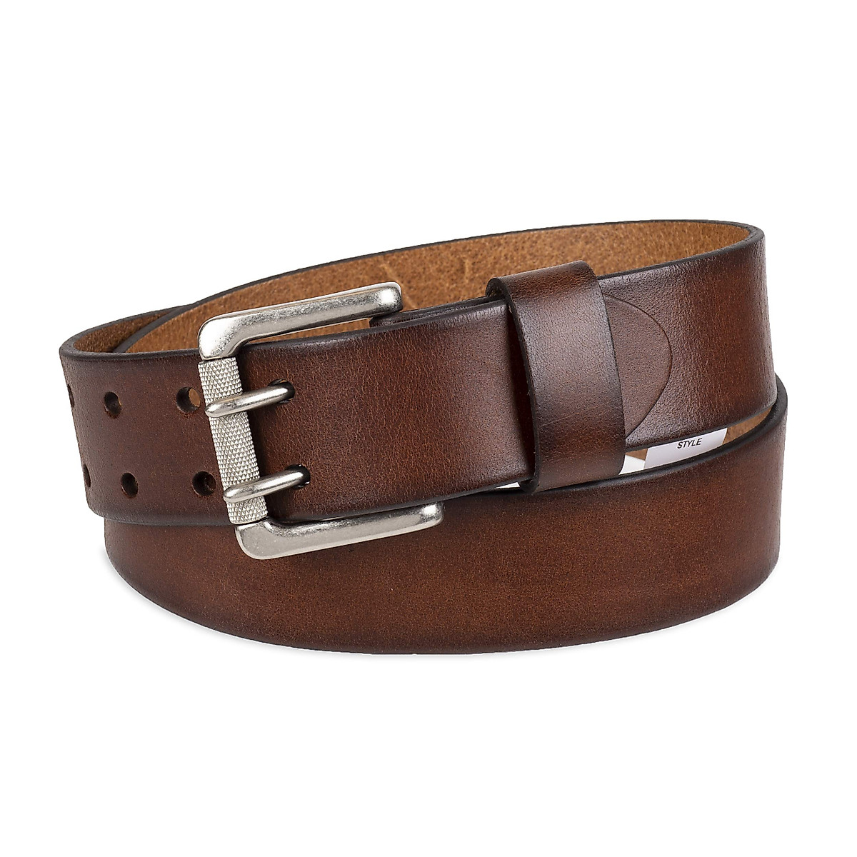 Levi's Men's Double Prong Casual Belt, Brown Rivets, 38