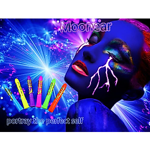 Glow in The Black Light Face Paint Crayons Kit, UV Black Light Makeup Neon Face and Body Paint Sticks Markers for Mardi Gras Halloween Masquerades Makeup