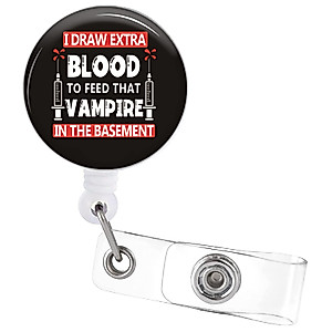 Badge Reel Retractable with Alligator Clip Funny Phlebotomist Phlebotomy Tech Name Tag Card Badge Holder Nurse Doctor Teacher Medical Office Work ID Clip