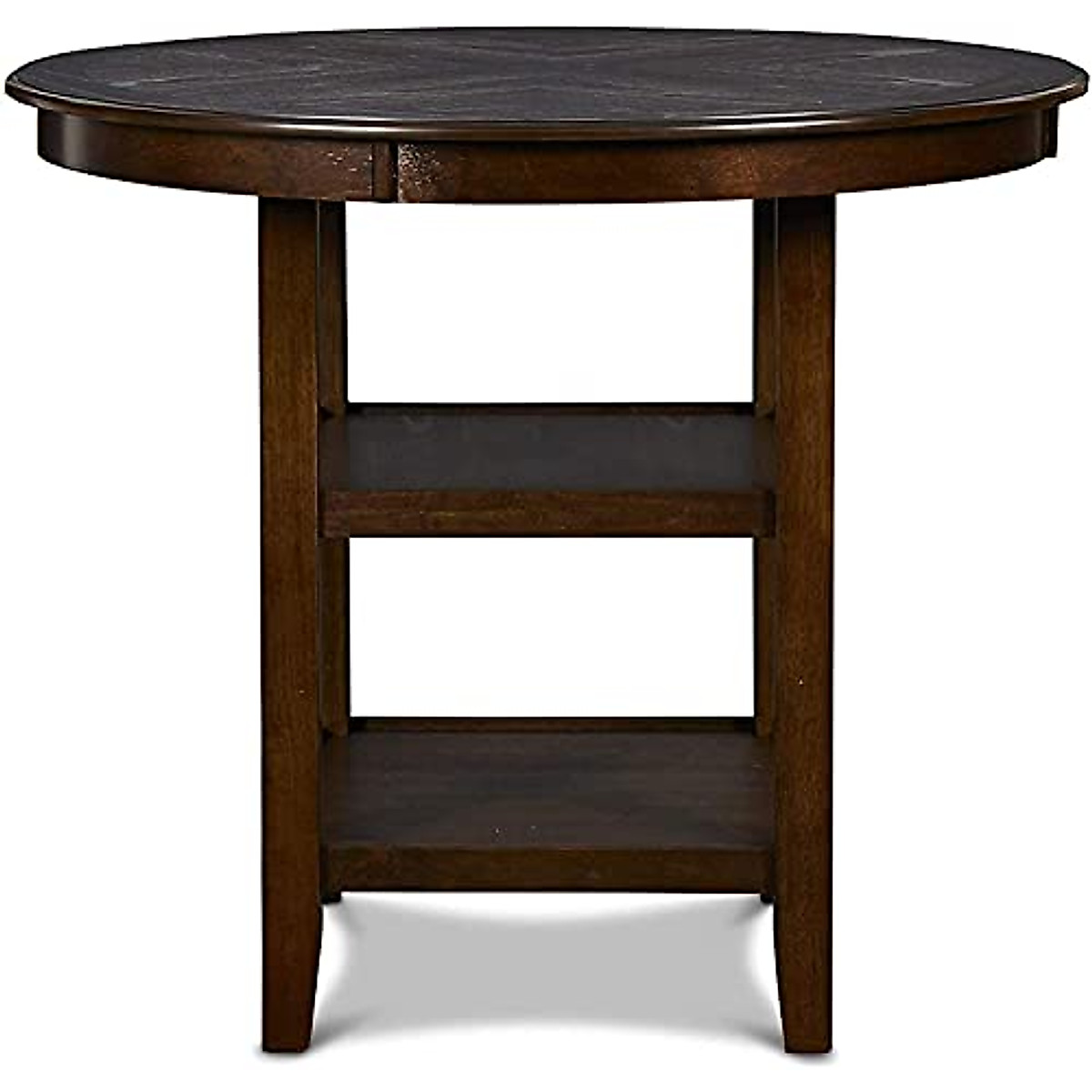New Classic Furniture Gia 5-Piece Round Counter Height Set with 1 Dining Table and 4 Chairs, 42.25", Cherry