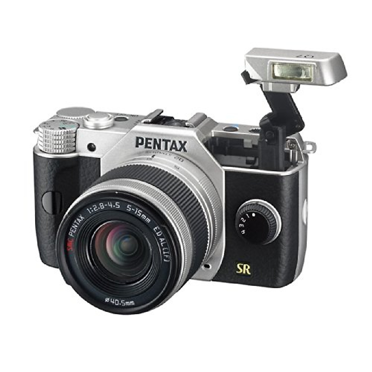 Pentax Q7 12.4MP Mirrorless Digital Camera with 02 Standard Zoom 5-15mm f2.8-4.5 and 06 Telephoto Zoom 15-45mm f2.8 Lenses (Silver)