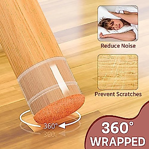 2023 New Chair Leg Floor Protectors 16Pcs- Silicone Chair Leg Protectors for Hardwood Floors - Chair Leg Caps Protectors - Furniture Leg Feet Protection Cover - Felt Furniture Pads Silicone Caps - M