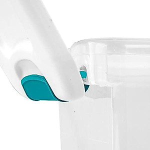 Sterilite 6-Quart Clear and Blue Stackable Latching Storage Box Container (12-Pack)