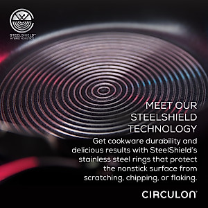 Circulon SteelShield Induction Frying Pan/Skillet with SteelShield Hybrid Stainless and Nonstick Technology, 10.25 Inch - Stainless Steel