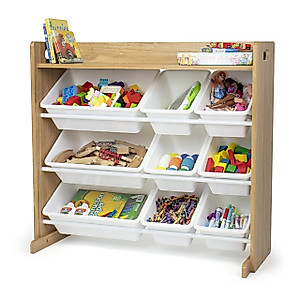 Humble Crew Kids Book Rack Storage Bookshelf with Toy Organizer and Storage Bins