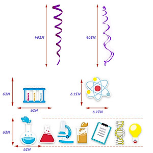 Science Happy Birthday Banner Backdrop Periodic Table Chemistry Theme Decorations Decor for School Science Laboratory Lab Science Classroom Boy Girl Kid Birthday Party Baby Shower Supplies Background