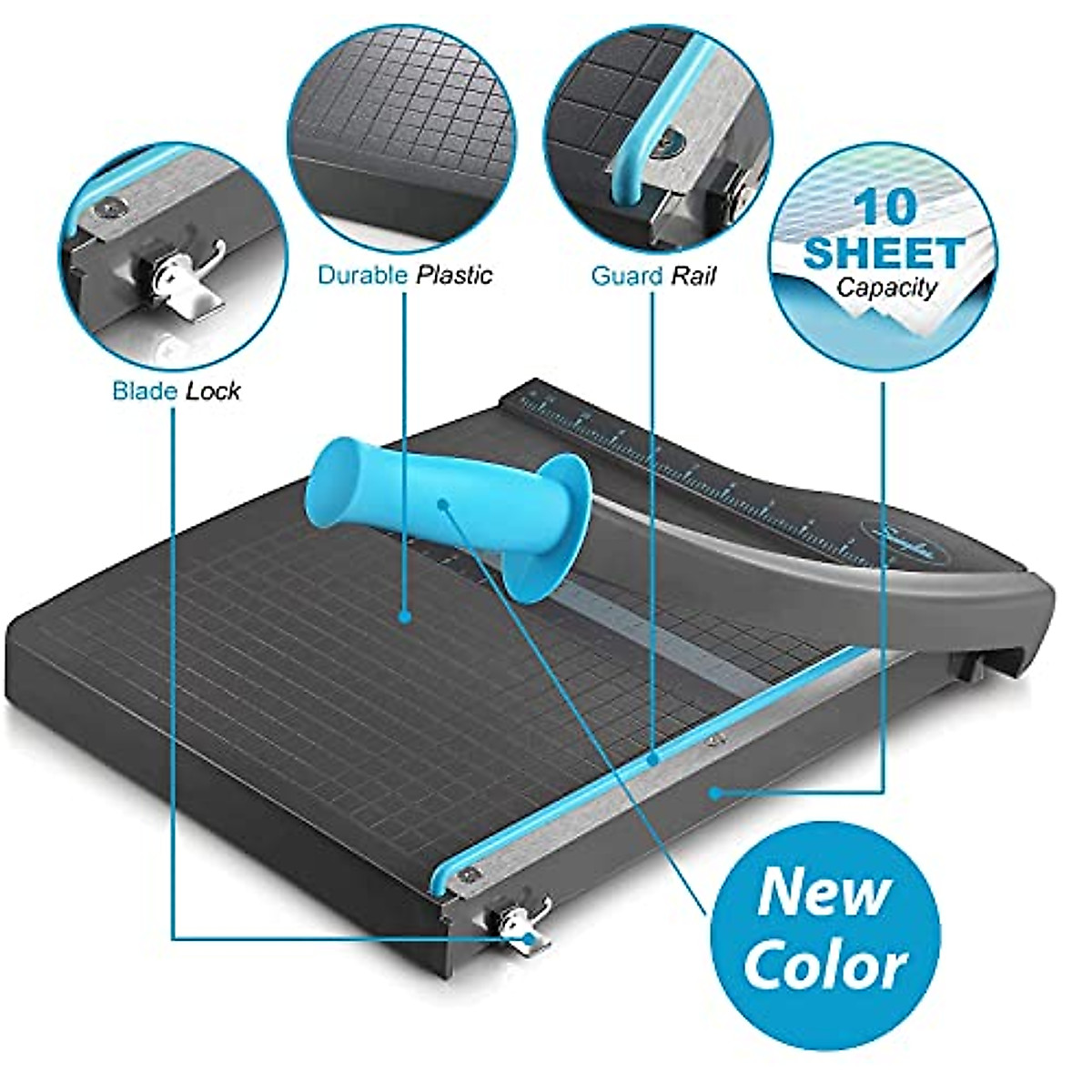 Swingline Guillotine Paper Cutter Heavy Duty, 12 Inch Paper Cutting Board with Guard Rail, Blade Lock, Cuts Up to 10 Sheets, Professional Manual Paper Cutter Trimmer for Scrapbooking, Crafts & Photo.