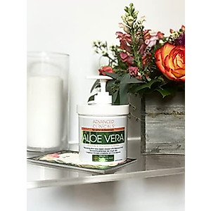 Advanced Clinicals Aloe Vera + Vitamin C + Hyaluronic Acid Face & Body Cream Moisturizing Skin Care Lotion, Skincare Moisturizer For Dry Skin, Age Spots, Blotchy Skin, & Sun Damaged Skin, Large 16 Oz