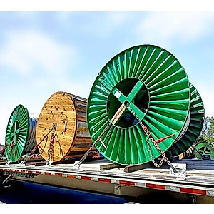 Mytee Products (4 Pack) 3/8"-1/2" Heavy Duty Ratchet Lever Load Binder w/Grab Hooks 9,200 Lbs Working Load Limit - Red | Tie Down Hauling Chain Binders for Flatbed Truck Trailer