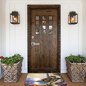 Lighthouse Diamond Painting Print Bathroom Rugs Soft Flannel Area Rug Non-Slip Bath Rug Welcome Door Mat Carpet for Living Room Bedroom Outdoor 24 x 16 in