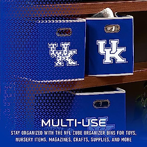 Franklin Sports NCAA Kentucky Wildcats Collapsible Storage Bin - Made to Fit Storage Bin Shelf Organizers - 10.5" x 10.5"