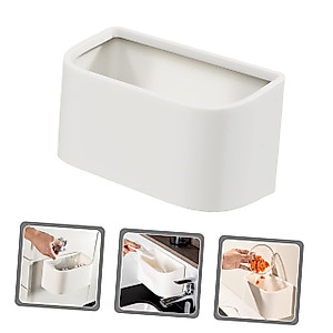 Healeved Simple Trash Bin Wall-Mounted Trash Can White Trash Bin Cabinet Sink Pp