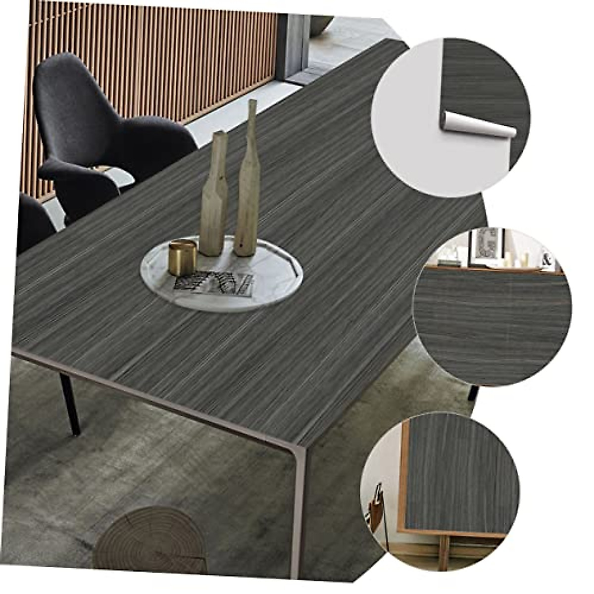 Housoutil 4pcs Planks Wall Bathroom Wood Carpet Peel Decorative Sticker PVC Decor Home Decals Flooring Tile Self-Adhesive and Bedroom Grain Tiles Laminate Cmxcm Decal Kitchen Vinyl Floor