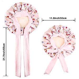 greatremy Unicorns Satin Sleep Bonnet with Elastic Band for Kids Ajustable Sleep Cap for Curly Hair Medium