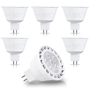 TORCHSTAR MR16 LED Bulb Dimmable, Aluminum, 12V 7W, GU5.3 Bi-Pin Base MR16 LED Spotlight, UL & ES Listed, LED MR16 Light Bulbs for Recessed Track Lighting, 3000K Warm White, Pack of 6