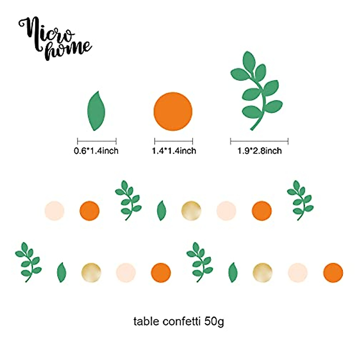 NICROHOME Little Cutie Baby Shower Decorations, 12 PCS Orange Green Tissue Pom Poms Citrus Paper Lanterns Confetti 50G for Summer Party, Birthday, Fruit Party