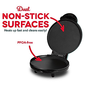Dash DBBM450GBAQ08 Deluxe Sous Vide Style Egg Bite Maker, Aqua & DMG8100AQ 8” Express Electric Round Griddle, Aqua