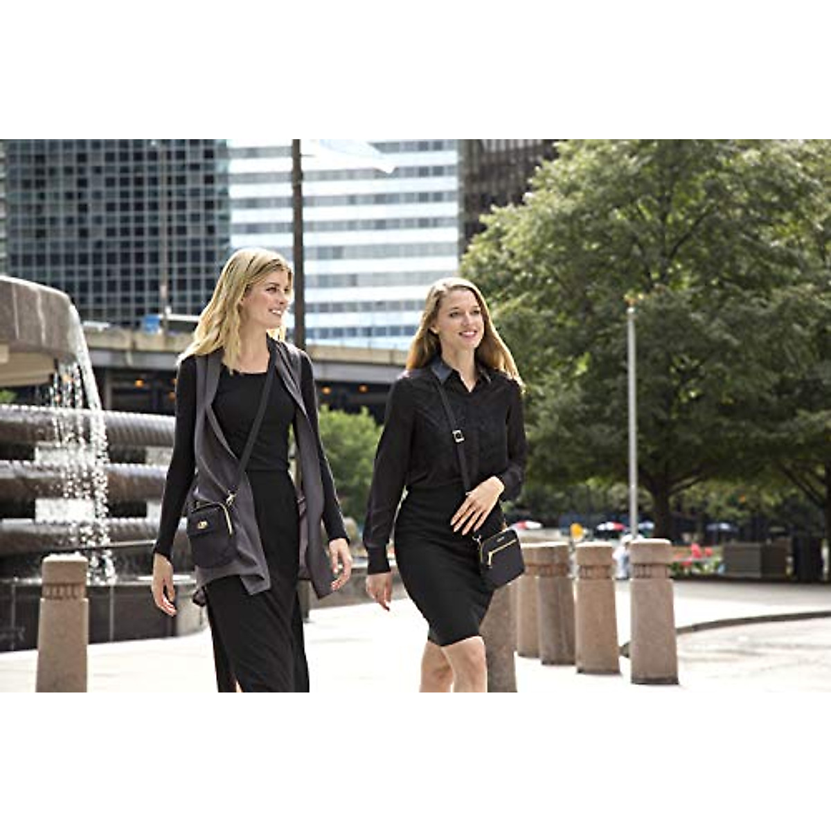 Travelon Women's Anti-Theft Tailored Convertible Crossbody Clutch, Onyx, One Size