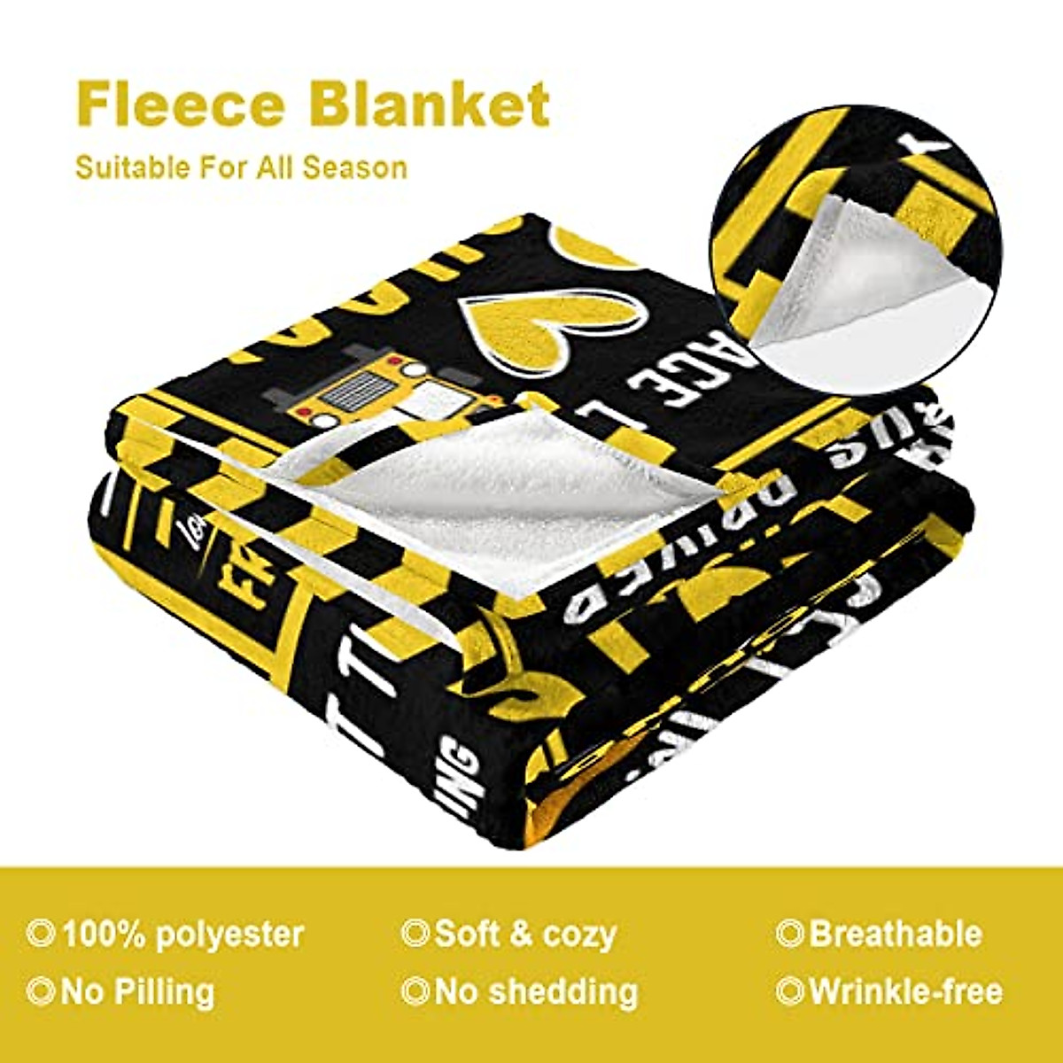 Bus Driver Gifts Blanket, Bus Driver Appreciation Gifts, School Bus Driver Gifts for Men Women, Birthday Gifts for Bus Driver, Thank You for School Bus Driver Back to School GiftsThrow Blanket 60"x50"