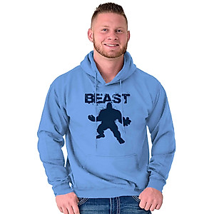 Brisco Brands Beast Gym Fitness Meathead Hoodie Hooded Sweatshirt Men Carolina Blue