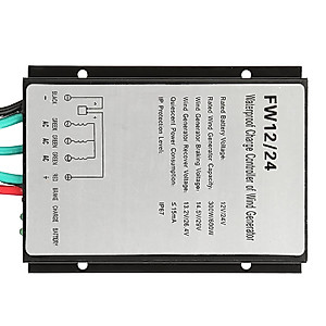 Wind Turbine Controller, 12/24V IP67 Waterproof Generator Controller Wind Turbine Automatic Controller for 300W/600W Wind Turbine System