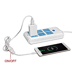 Gowoops Power Adapter 5V 2A + Micro USB Cable ON Off Switch White, Universal Travel Charger Power Supply USB Plug Cell Phone Block Cube Compatible with iPhone, iPad, Google Nexus, Samsung and More