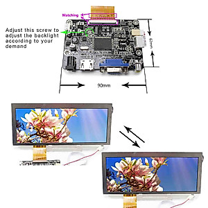 VSDISPLAY 8.8" 8.8 Inch 1280x480 LCD Screen CLAA088WA01 XN with HD-MI VGA AV LCD Controller Board KYV-N5 V4