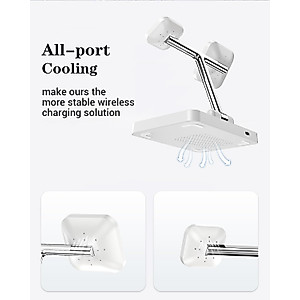 3 in 1 Wireless Charger for MagSafe, Foldable Charging Station for Multiple Apple Devices, Compatible with iPhone 15/14/13/12, Apple Watch, AirPods Pro/3/2 (Cable and Adapter Included) White