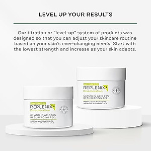 Replenix Glycolic Acid 10% Resurfacing Skin Peel, Medical-Grade Facial Peeling Pads for Discoloration & Acne (60 ct.)