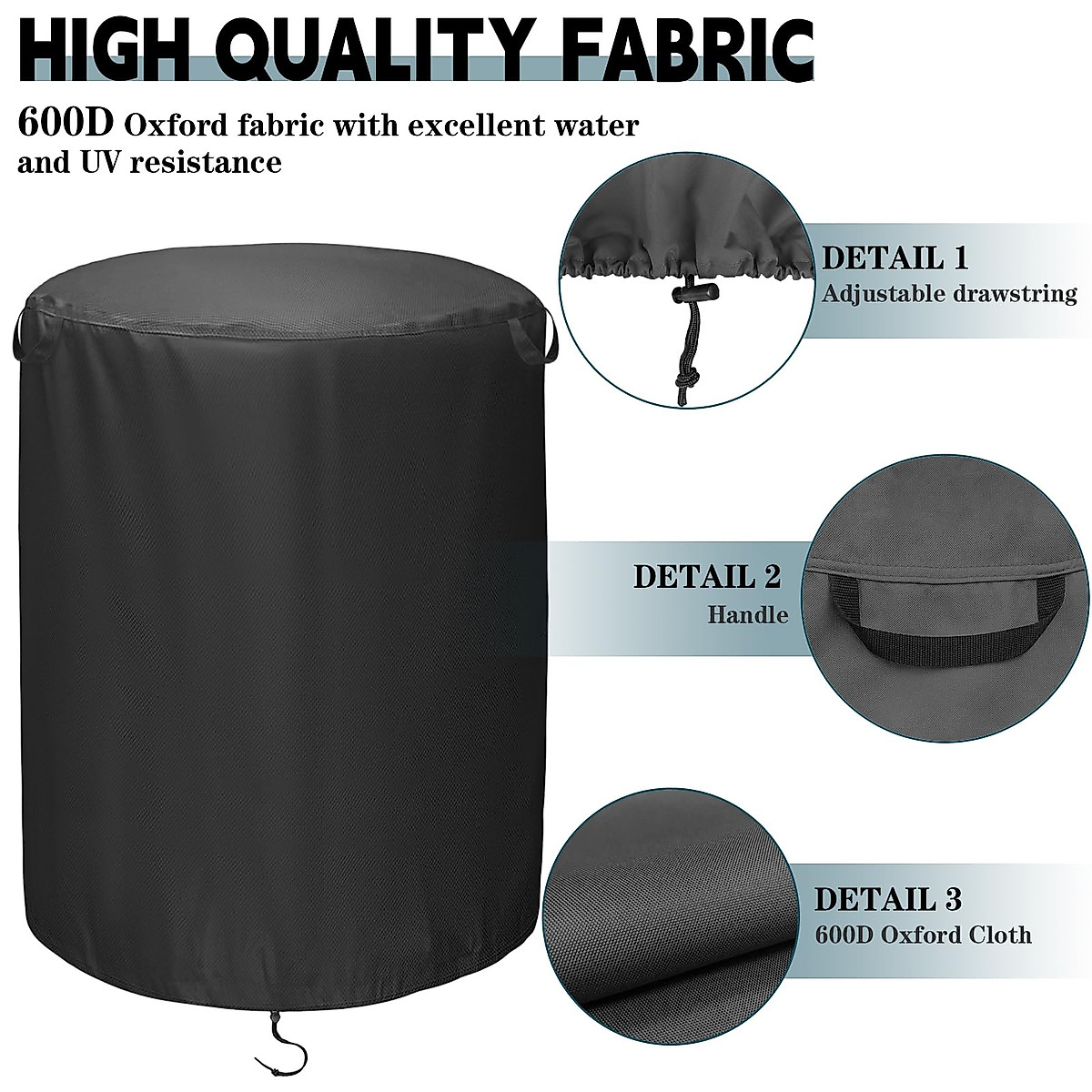 TORUTA Woodchipper Shredder Mulcher Cover 36" x 42" Electric Leaf Mulcher Cover Shredder Protection,Black